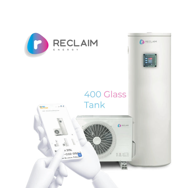 Reclaim 400L (REHP-CO2-400GL) Heat Pump (Glass Tank) with V2 Controller