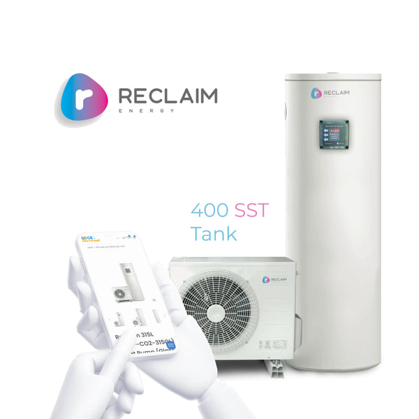 Reclaim 400L (REHP-CO2-400SST) Heat Pump (Stainless Steel Tank) with V2 ...